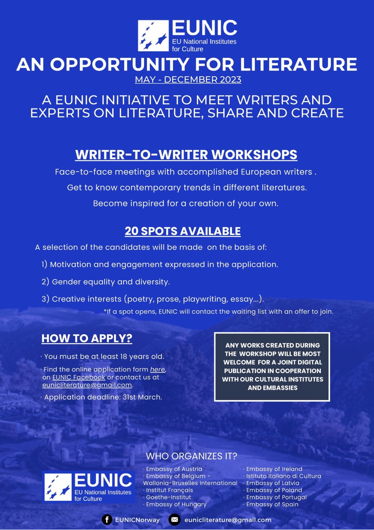 Call for applications for writers - Institut français